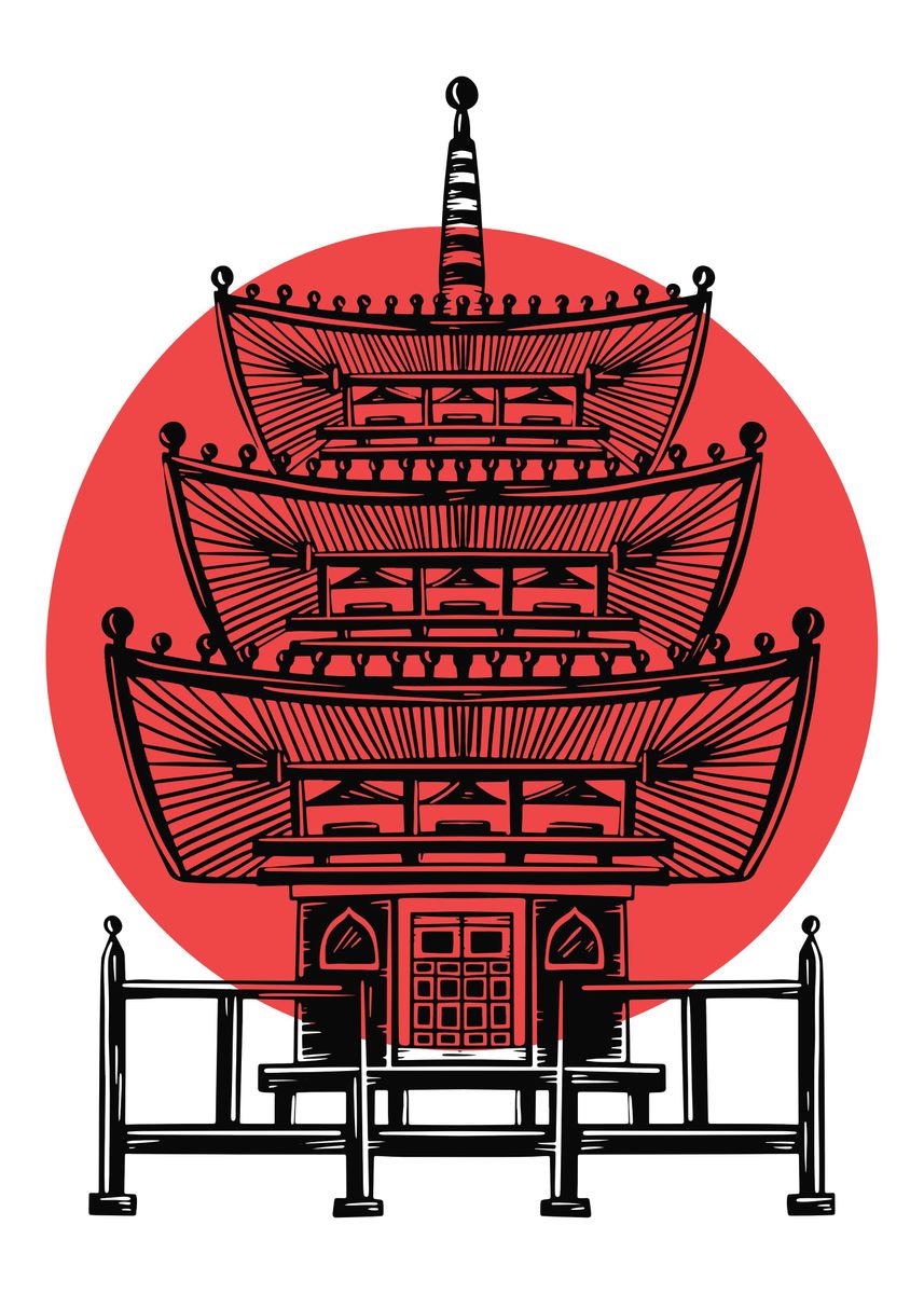 'Japanese Shrine art' Poster, picture, metal print, paint by MrTKBooker ...