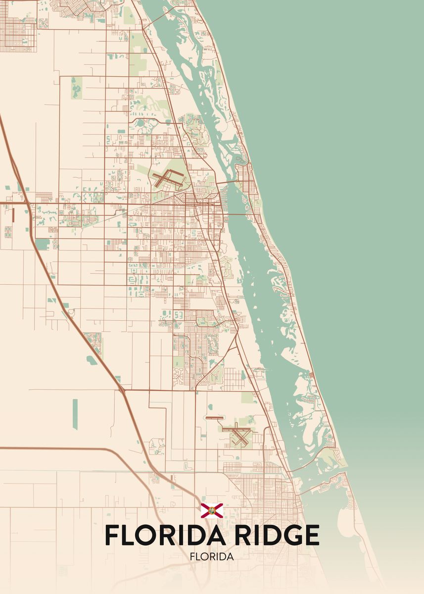 'Florida Ridge FL' Poster, picture, metal print, paint by IMR Designs ...