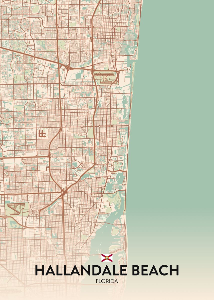 'Hallandale Beach FL' Poster, picture, metal print, paint by IMR ...