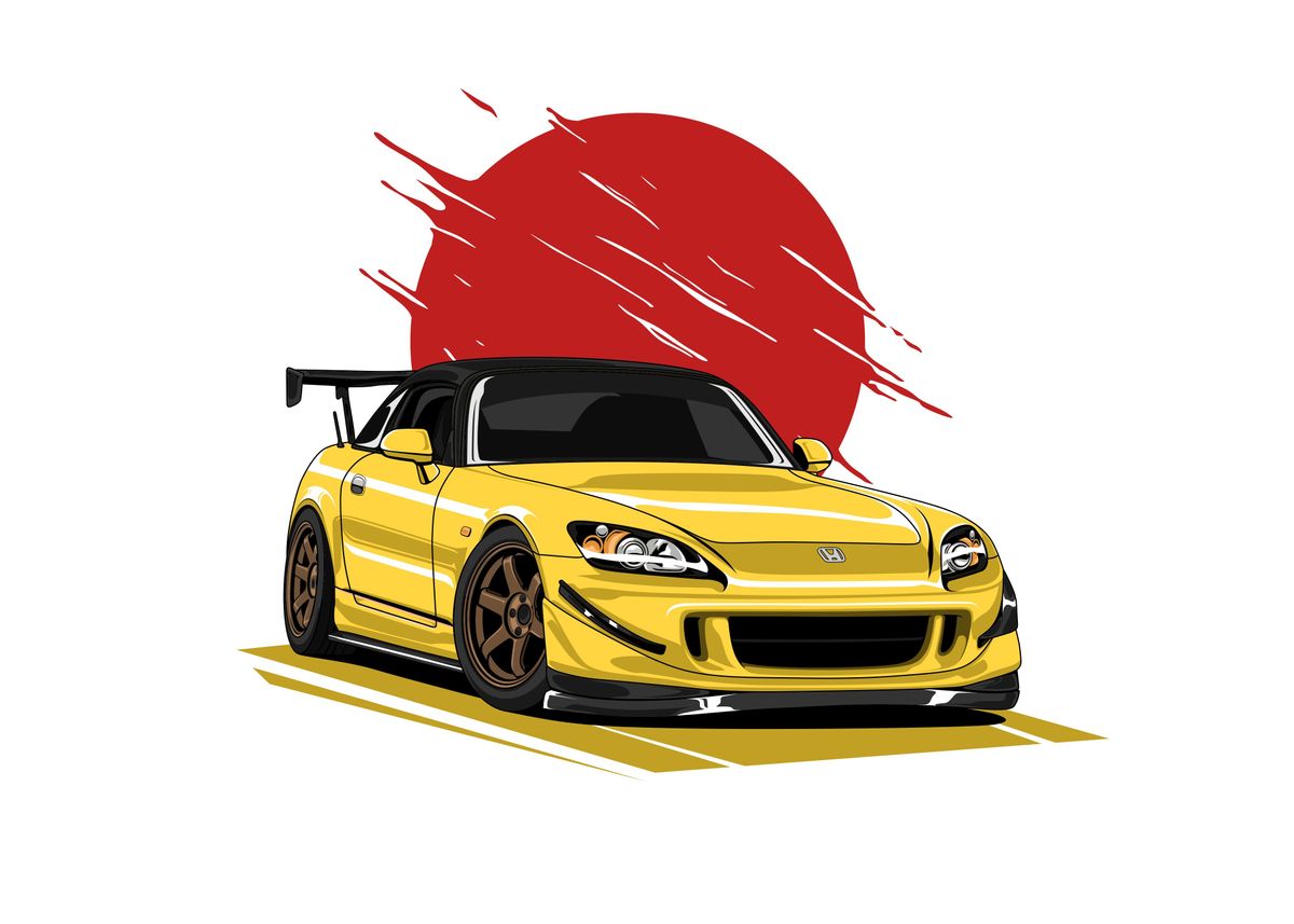 'Honda s2000 yellow' Poster by Dede Wiradinata | Displate