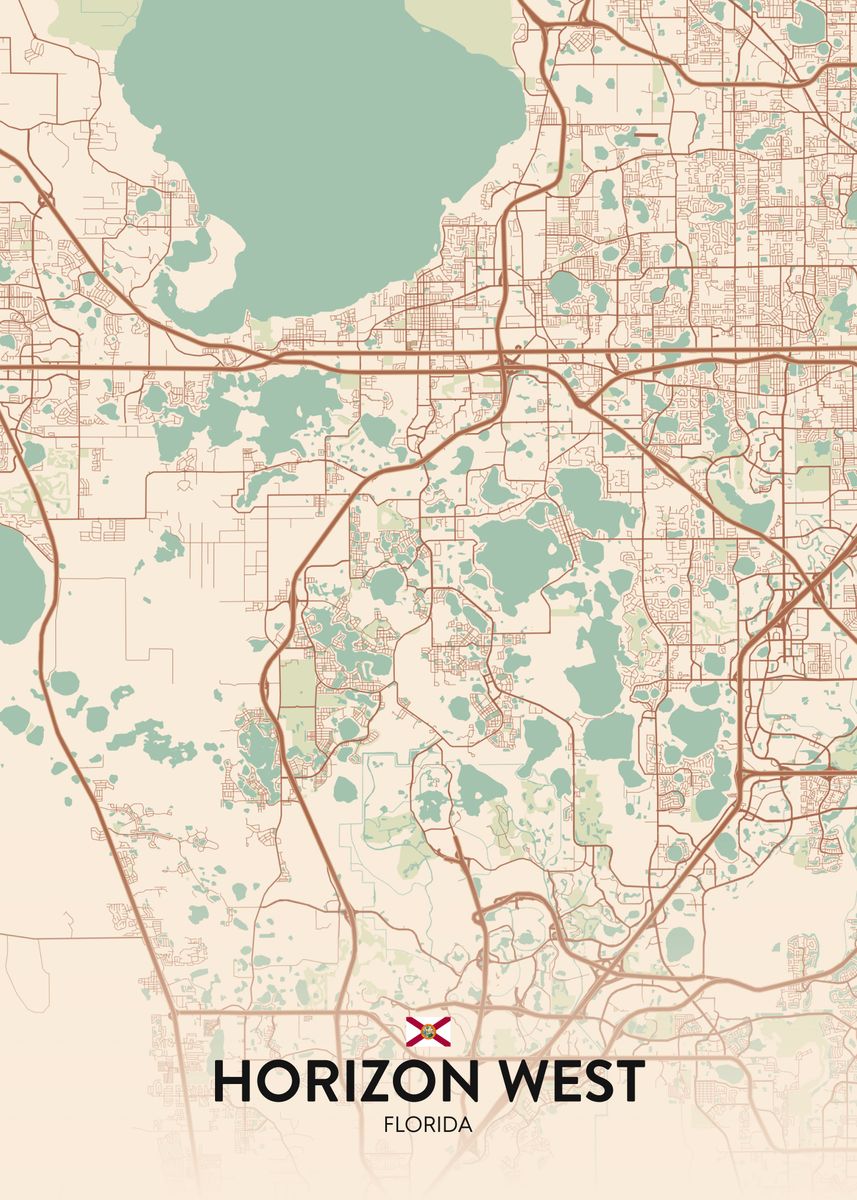 'Horizon West FL' Poster, picture, metal print, paint by IMR Designs ...