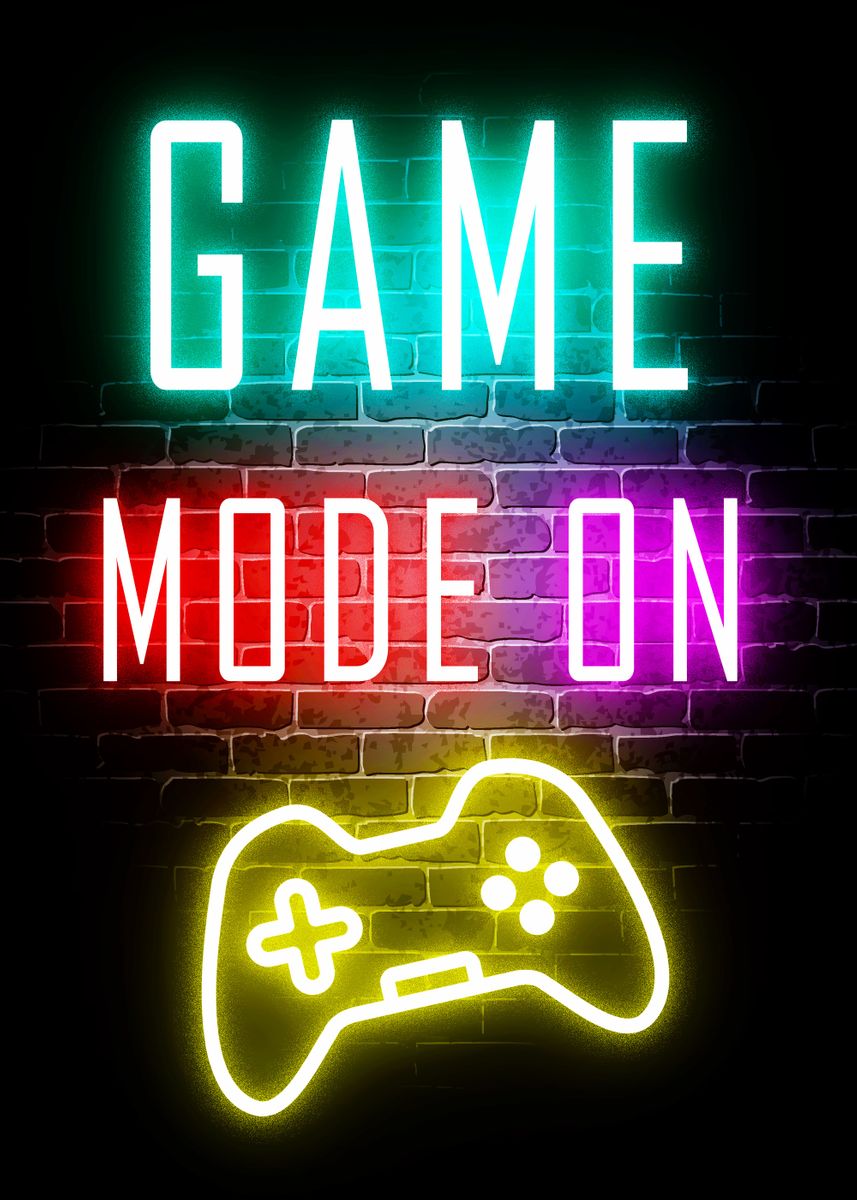 'Game mode on' Poster, picture, metal print, paint by Funny Game | Displate