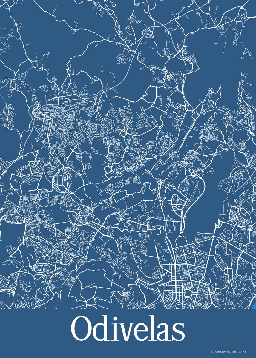 'Odivelas Portugal Blue' Poster, picture, metal print, paint by ...