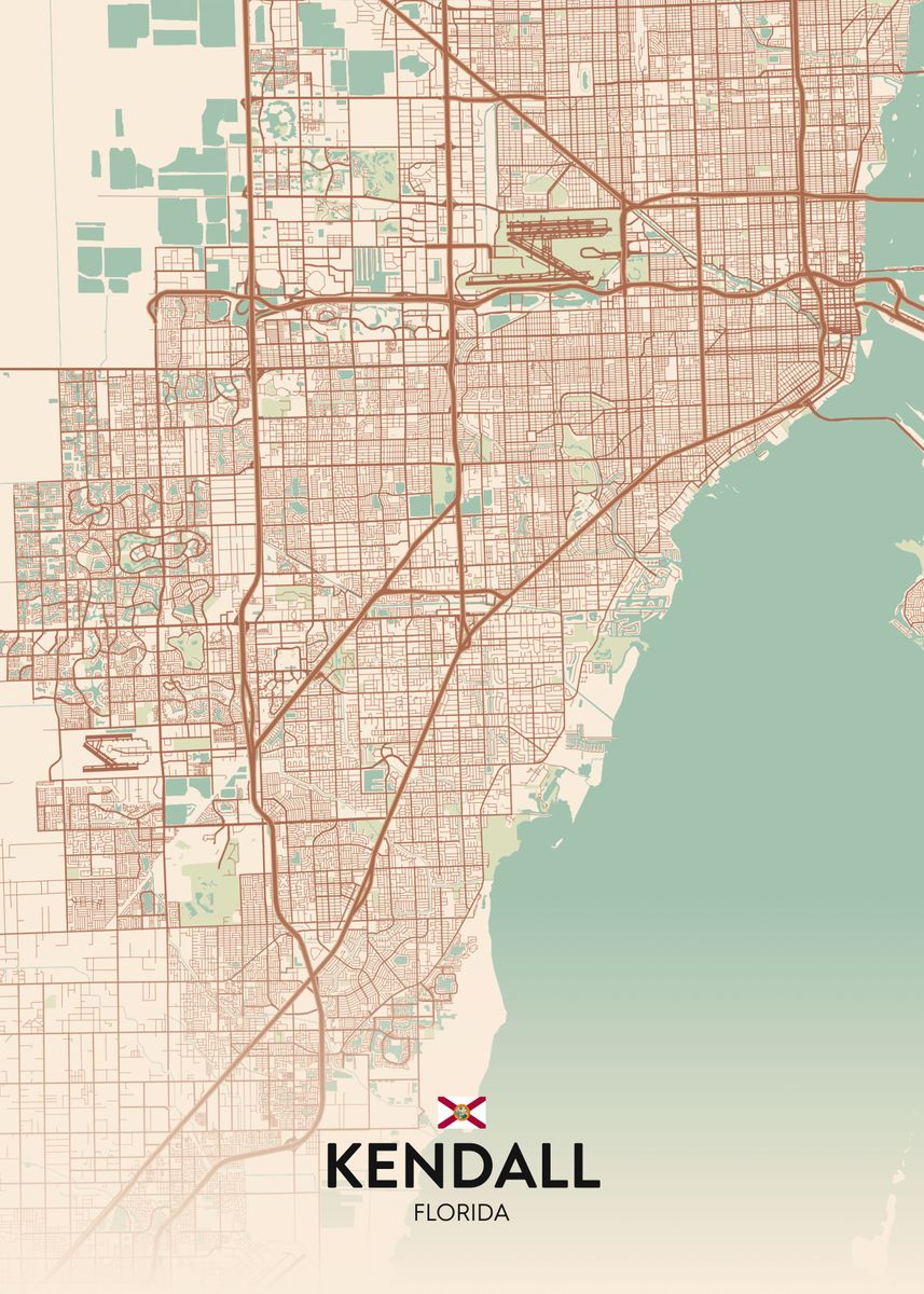 'Kendall FL' Poster, picture, metal print, paint by IMR Designs | Displate