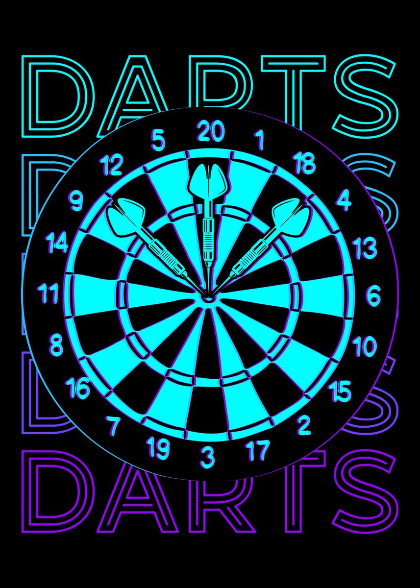 'Darts Retro' Poster, picture, metal print, paint by AestheticAlex ...