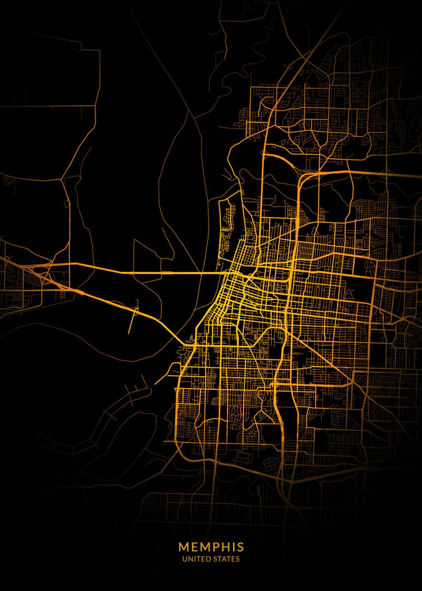 'Memphis USA City Map' Poster by Trulaf Design | Displate