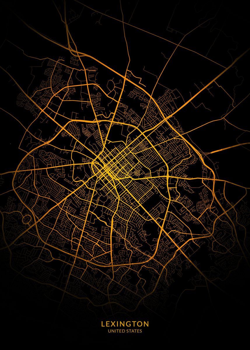'Lexington USA City Map' Poster by Trulaf Design | Displate