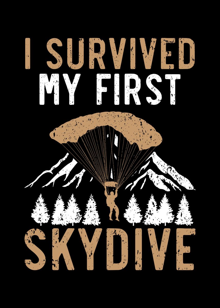 'My First Skydive' Poster, picture, metal print, paint by NAO | Displate