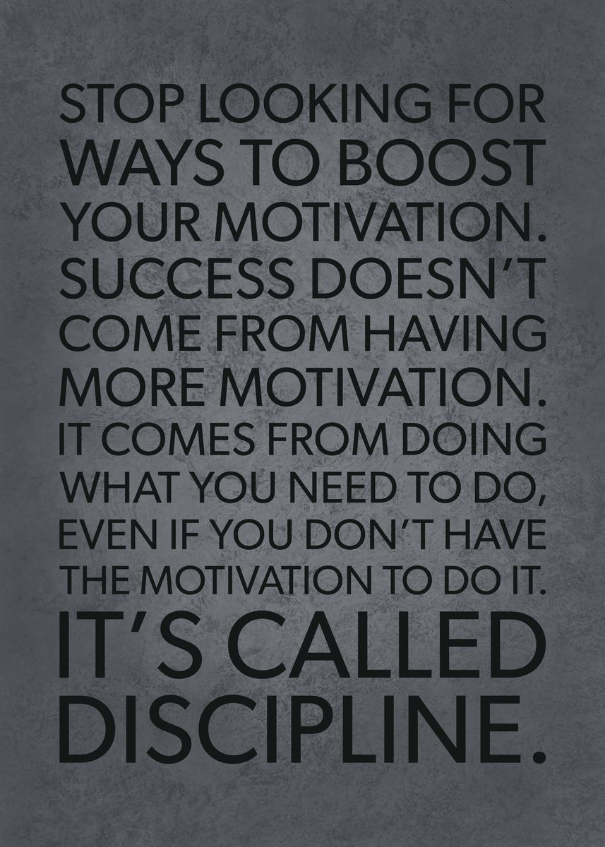 'Motivation vs Discipline' Poster, picture, metal print, paint by CHAN ...