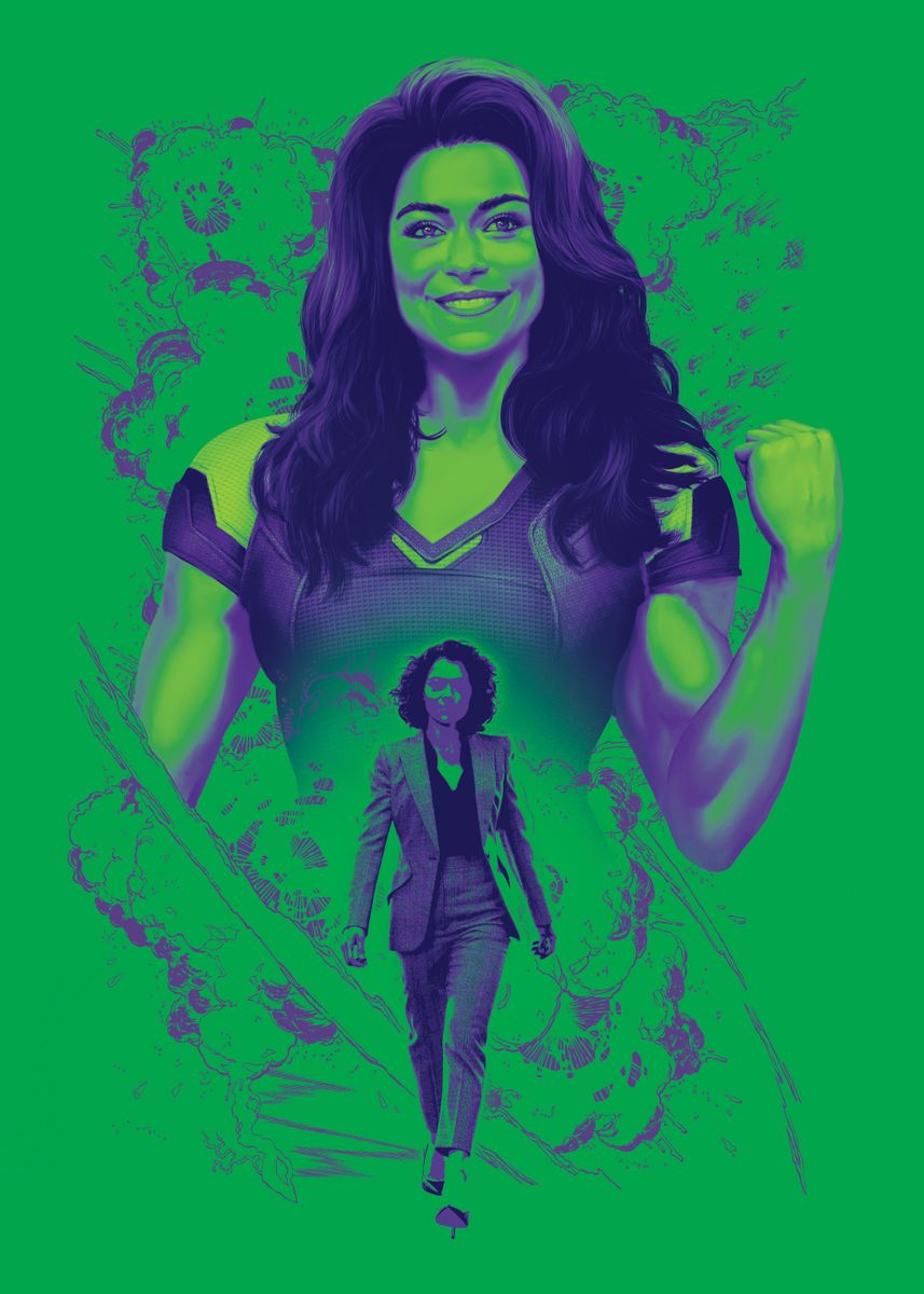 'I'm green' Poster, picture, metal print, paint by Marvel | Displate