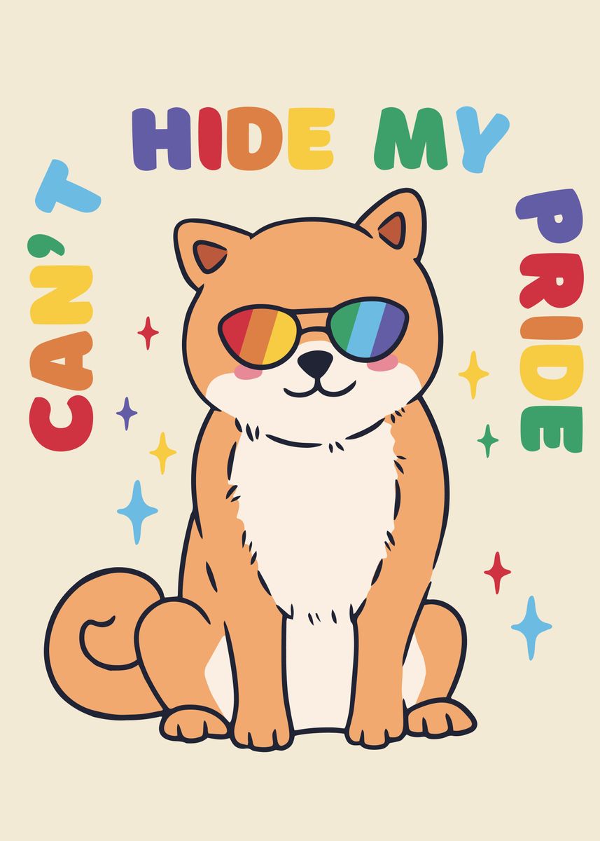 'Pride dog rainbow Poster' Poster by Bombdesign | Displate