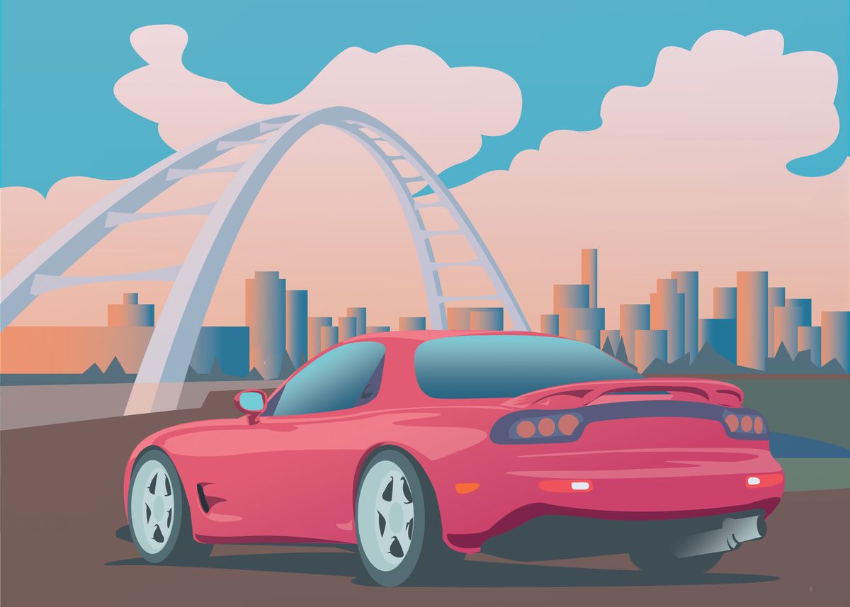 'City RX7' Poster by Patrick Lau | Displate