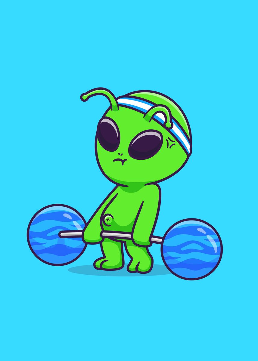 'alien lifting planet' Poster by Le Duc Hiep | Displate