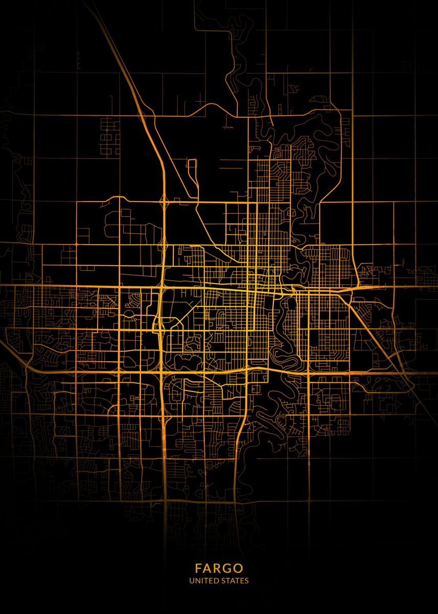 'Fargo City Map' Poster by Trulaf Design | Displate