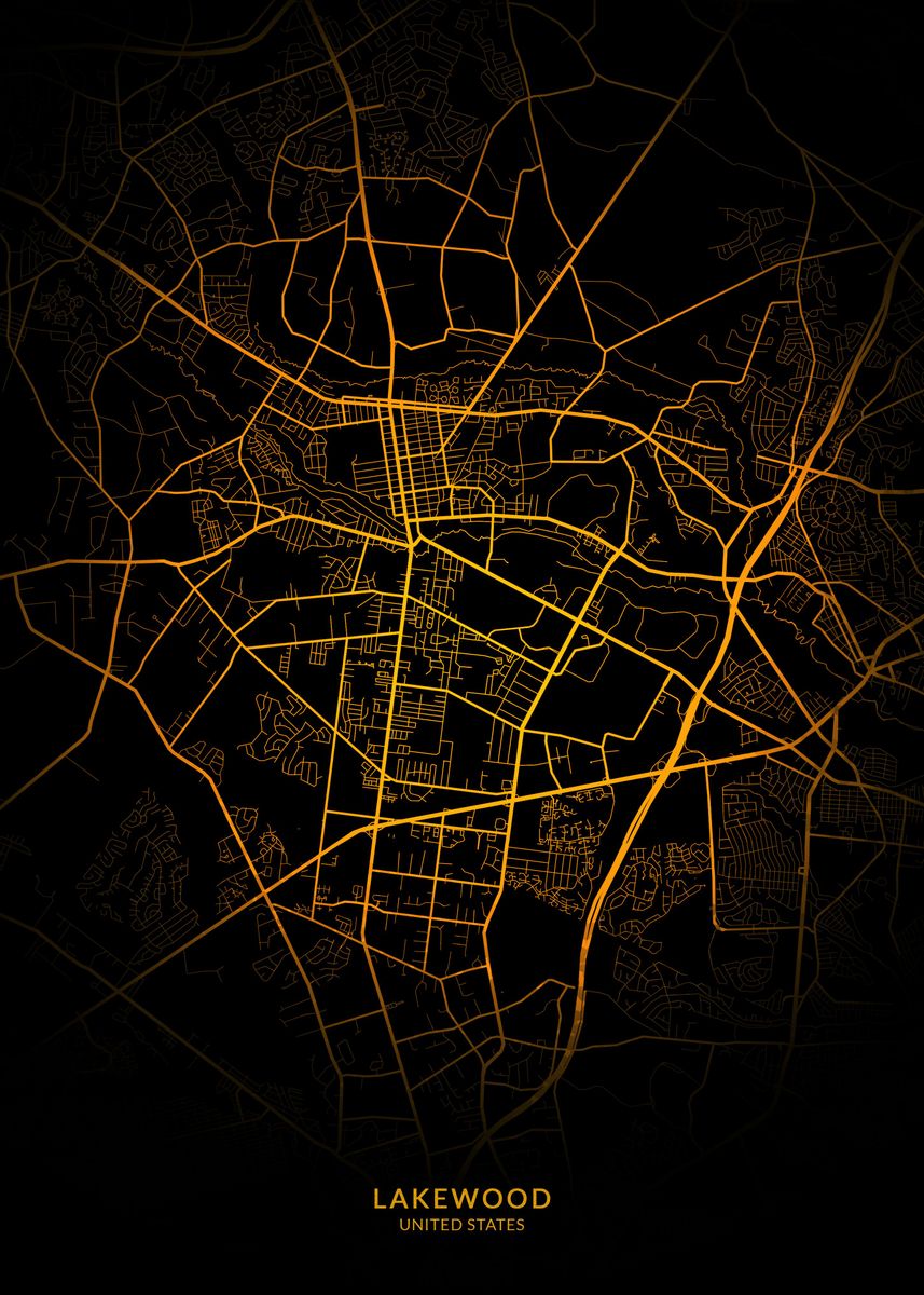 'Lakewood USA City Map' Poster by Trulaf Design | Displate
