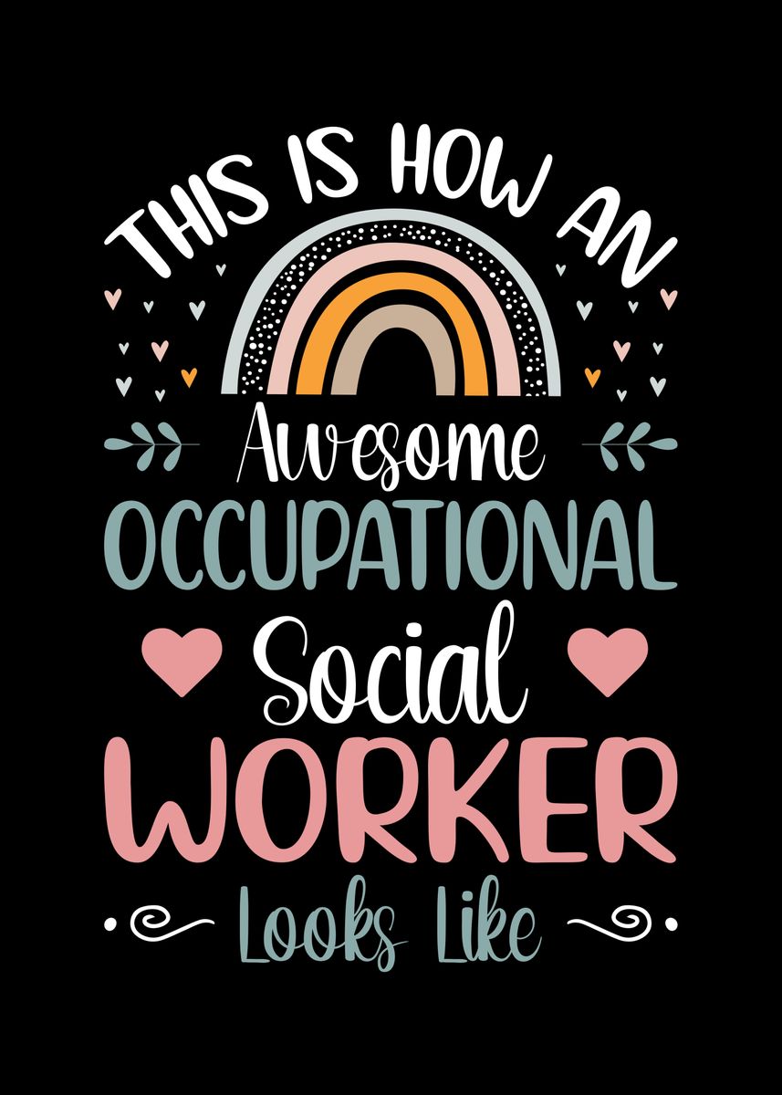 'Occupational Social Worker' Poster, picture, metal print, paint by ...