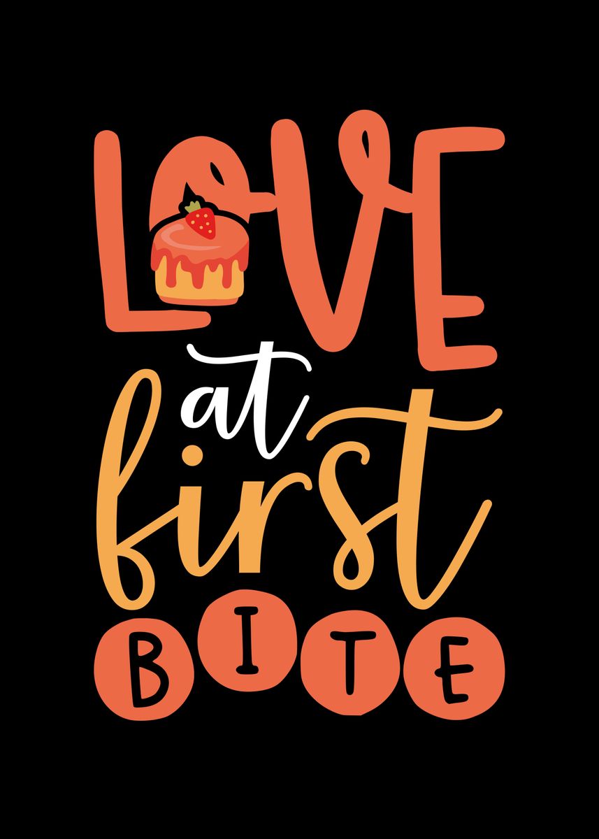 'Love at first bite cake' Poster, picture, metal print, paint by BeMi ...