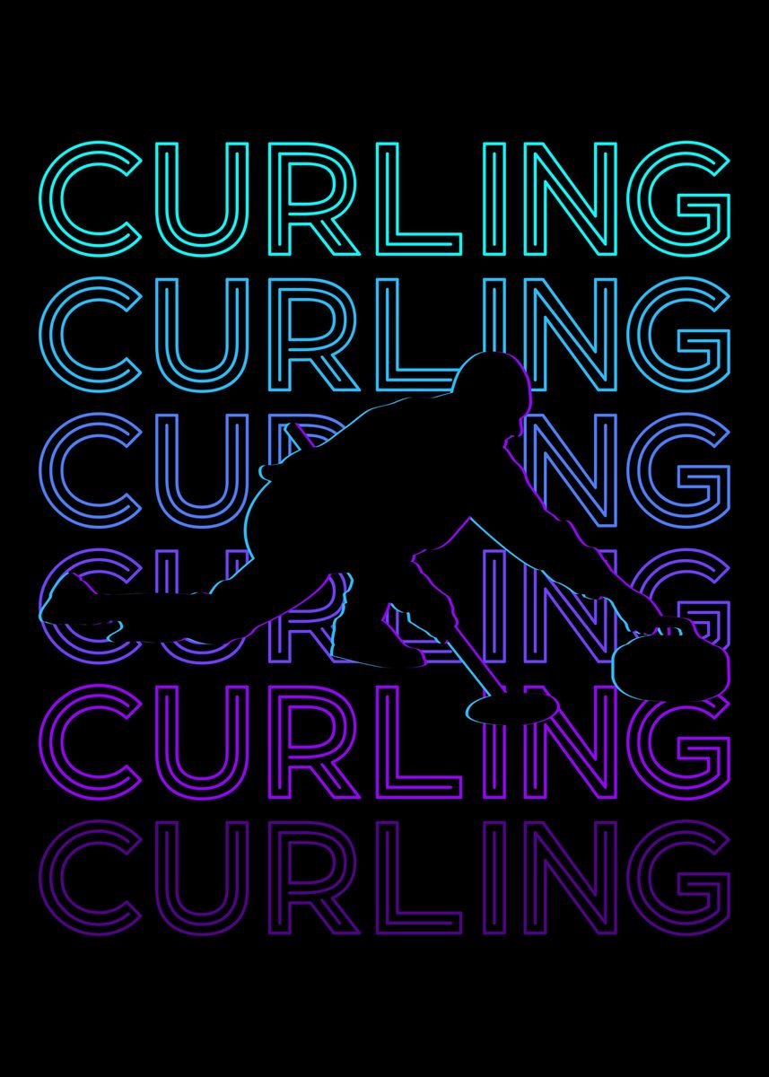 'Curling Retro' Poster, picture, metal print, paint by AestheticAlex ...