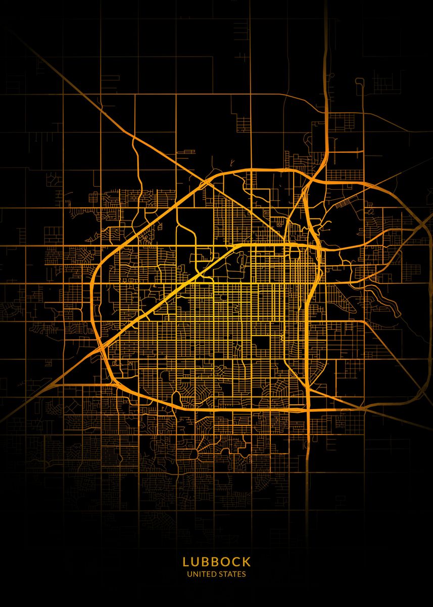 'Lubbock USA City Map' Poster by Trulaf Design | Displate