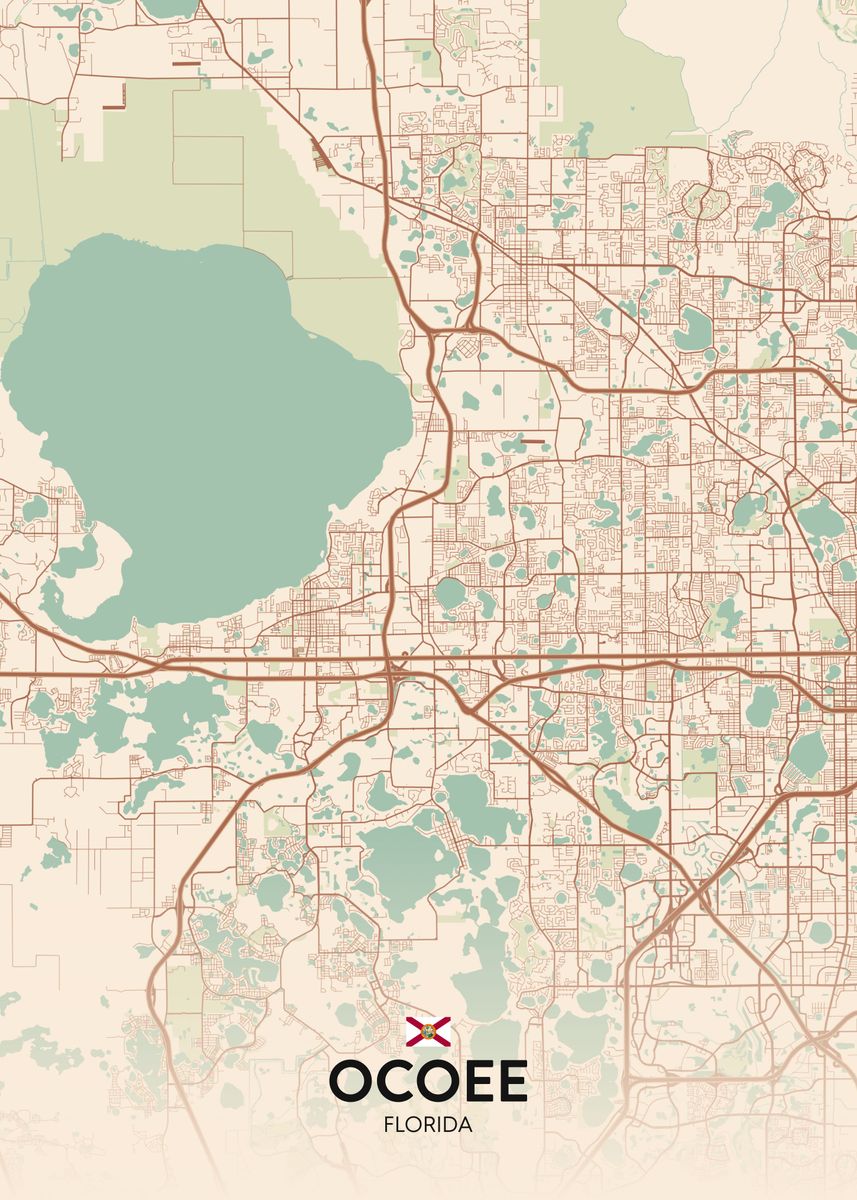 'Ocoee FL' Poster, picture, metal print, paint by IMR Designs | Displate