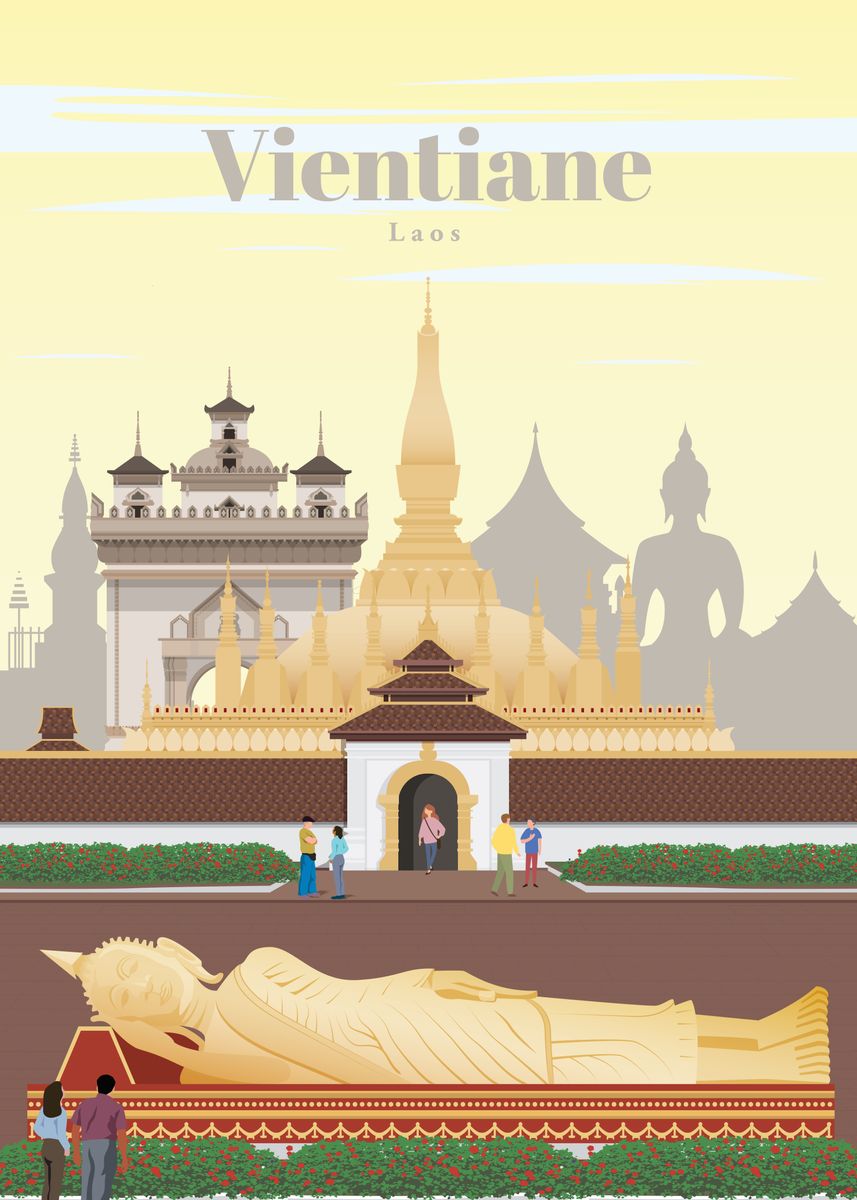 'Travel to Vientiane' Poster, picture, metal print, paint by Studio 324 ...