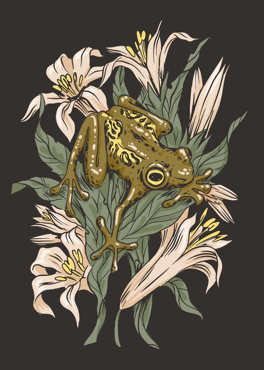 'Forest frog nature Poster' Poster, picture, metal print, paint by ...