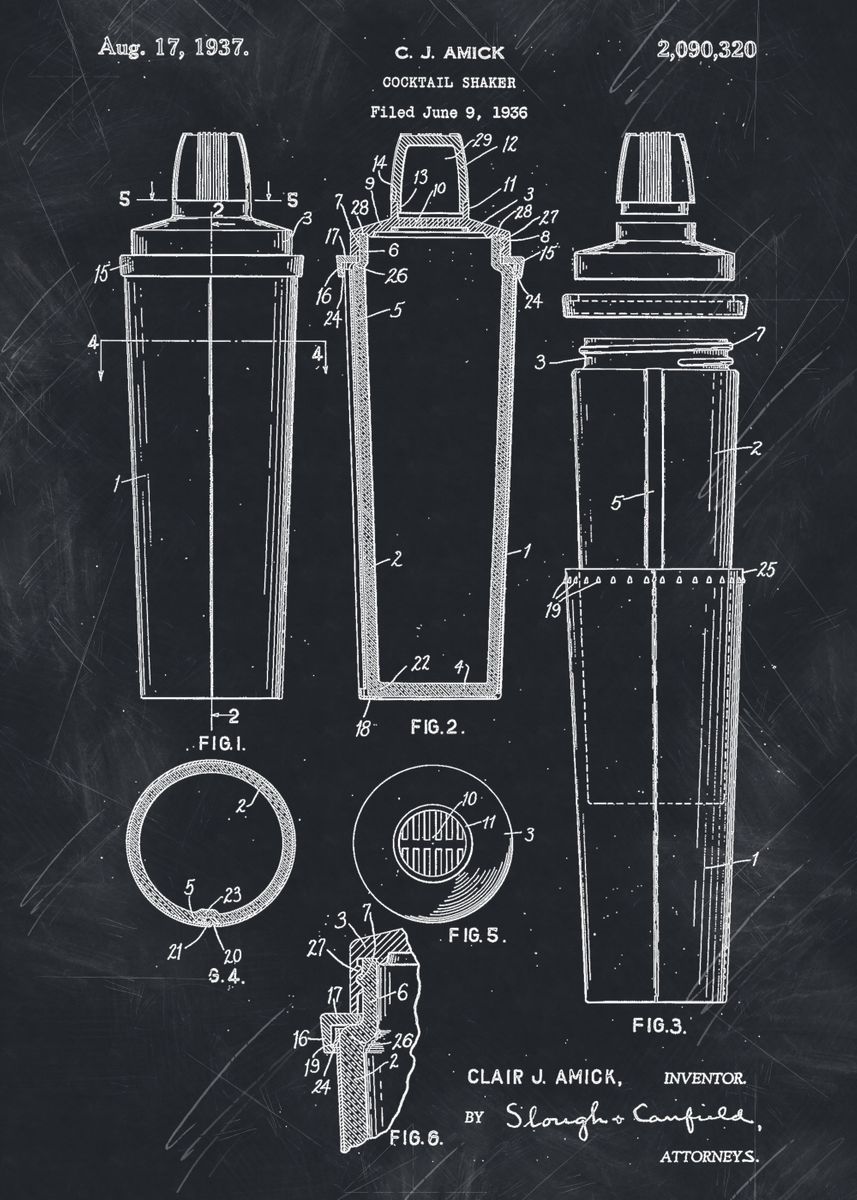 'Cocktail Shaker' Poster, picture, metal print, paint by Jerhus | Displate