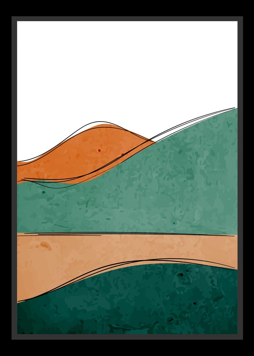 'Abstract Desert Sunset' Poster, picture, metal print, paint by Artbe ...