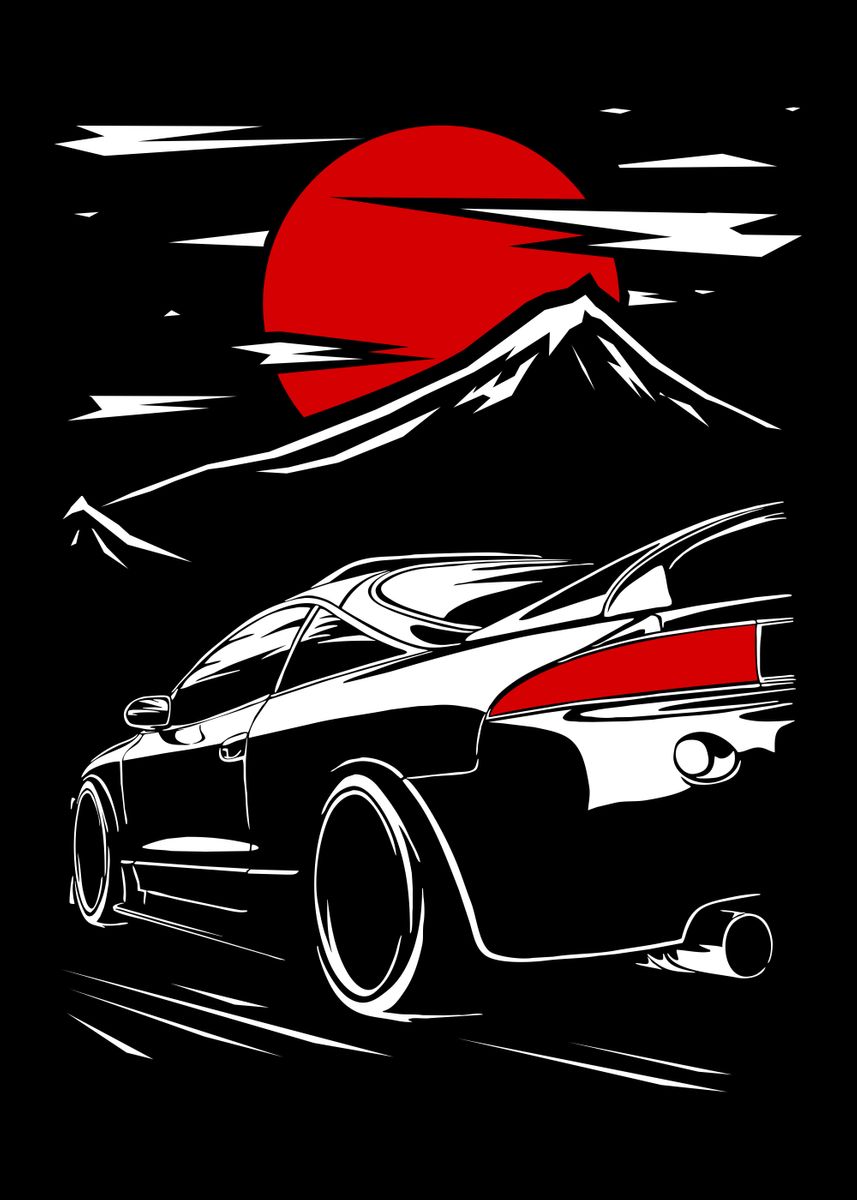 'Mitsubishi Eclipse' Poster, picture, metal print, paint by Faissal ...