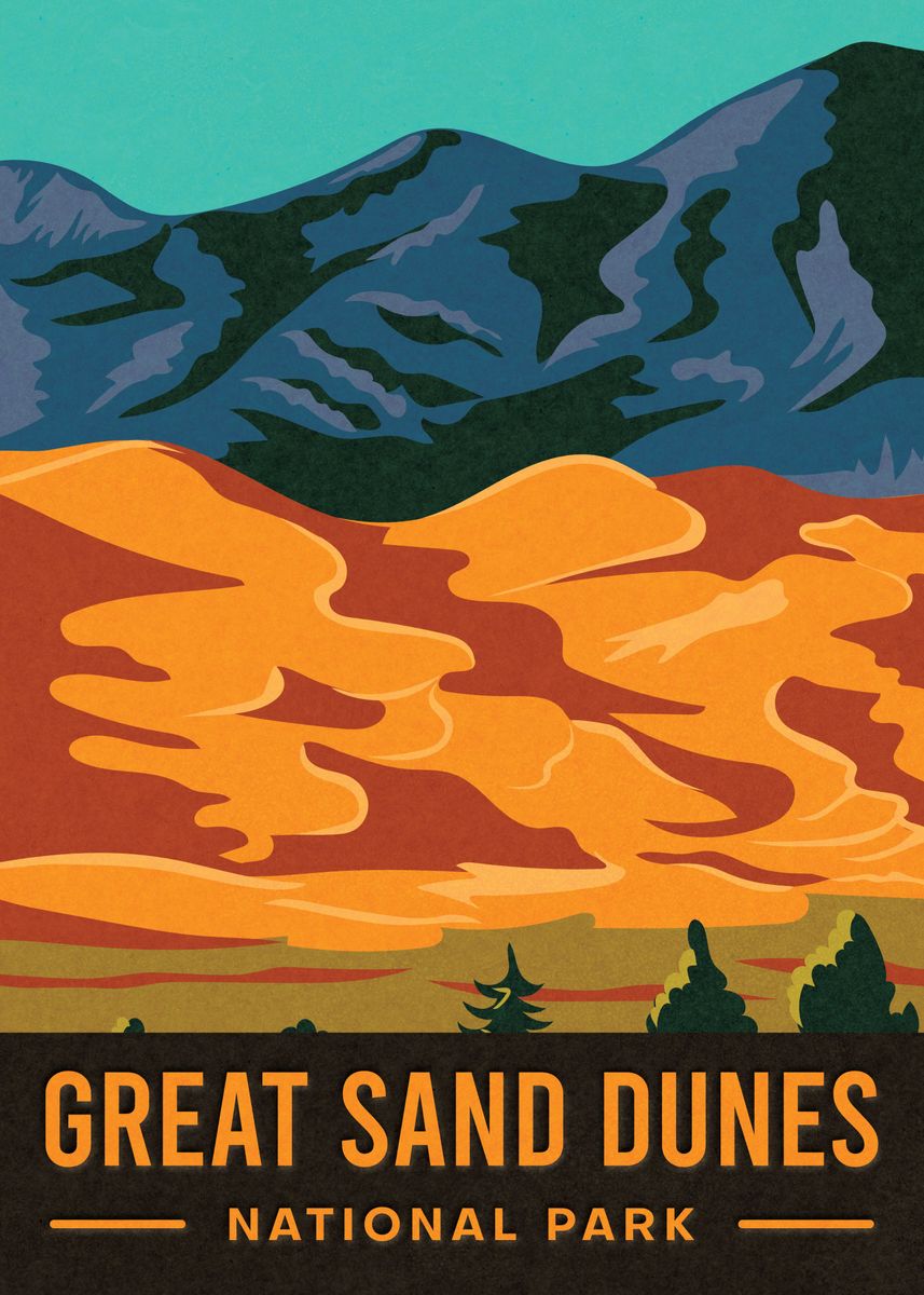 'Great Sand Dunes' Poster, picture, metal print, paint by Jordan Holmes ...