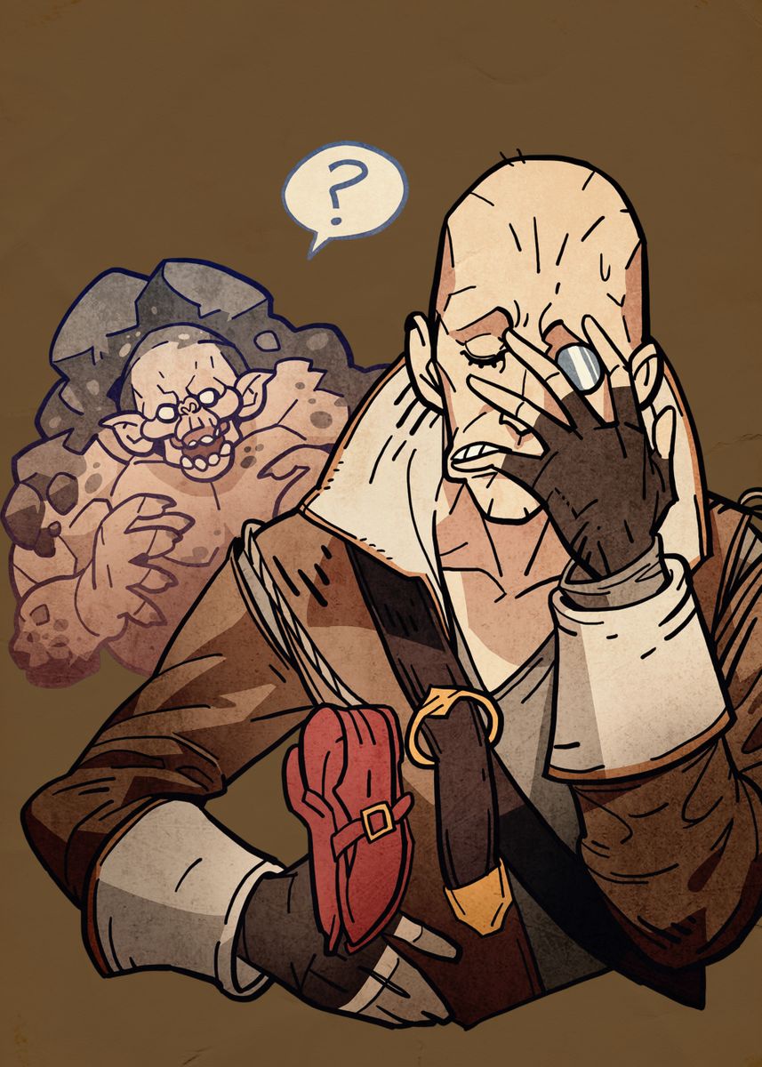 'Facepalm Thaler' Poster, picture, metal print, paint by Witcher 3 ...