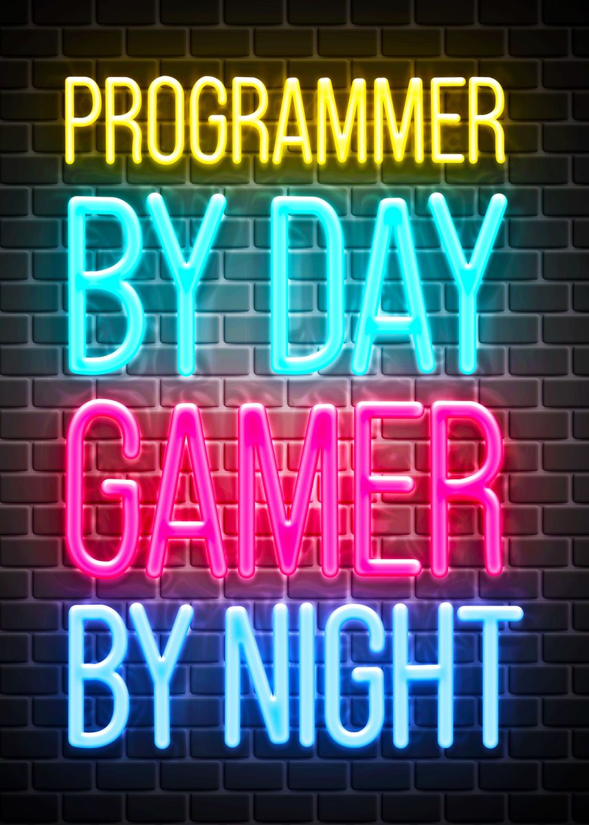 'Programmer and gamer quote' Poster, picture, metal print, paint by ...