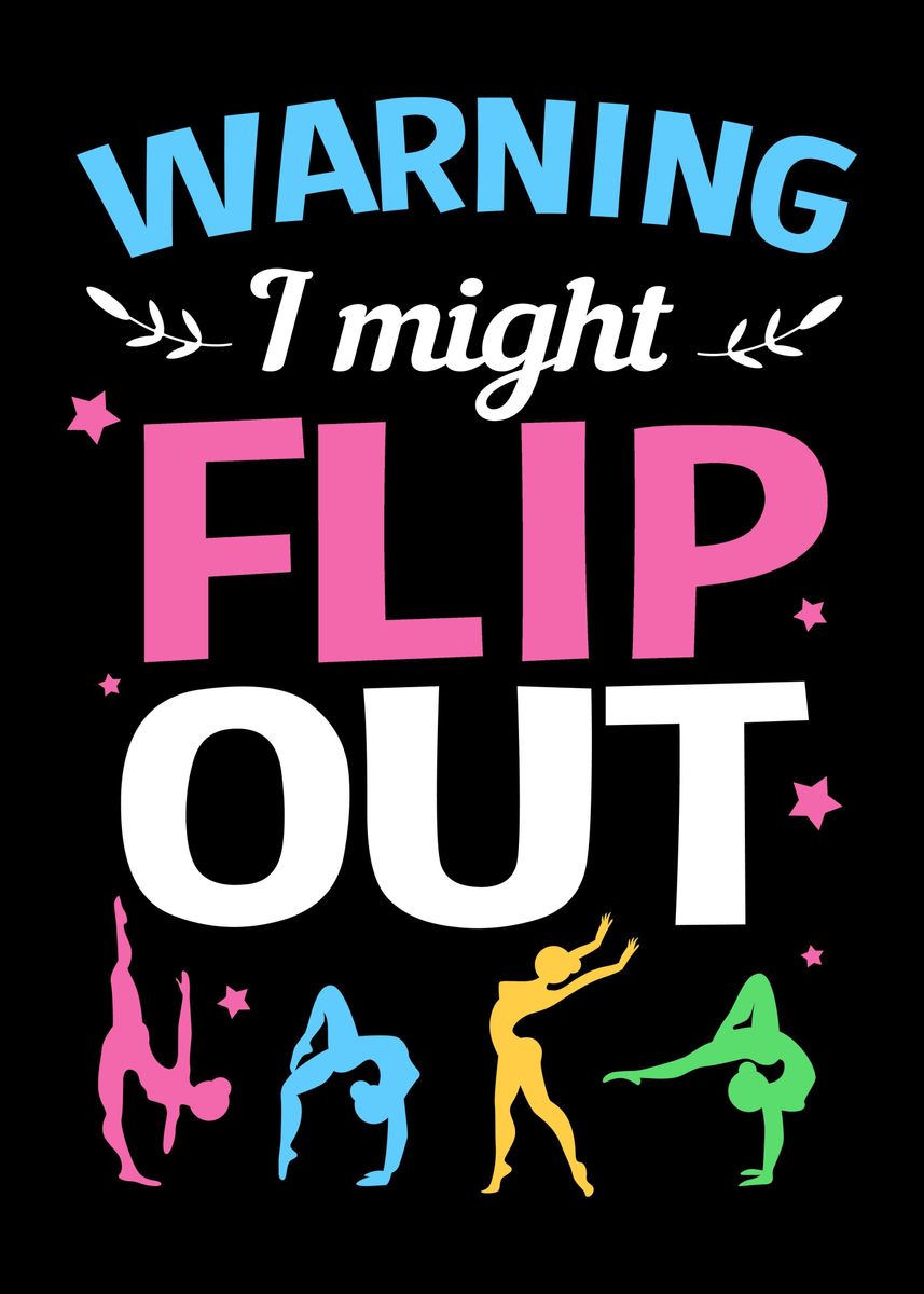 'Gymnastics Flip Out' Poster, picture, metal print, paint by FunnyGifts ...
