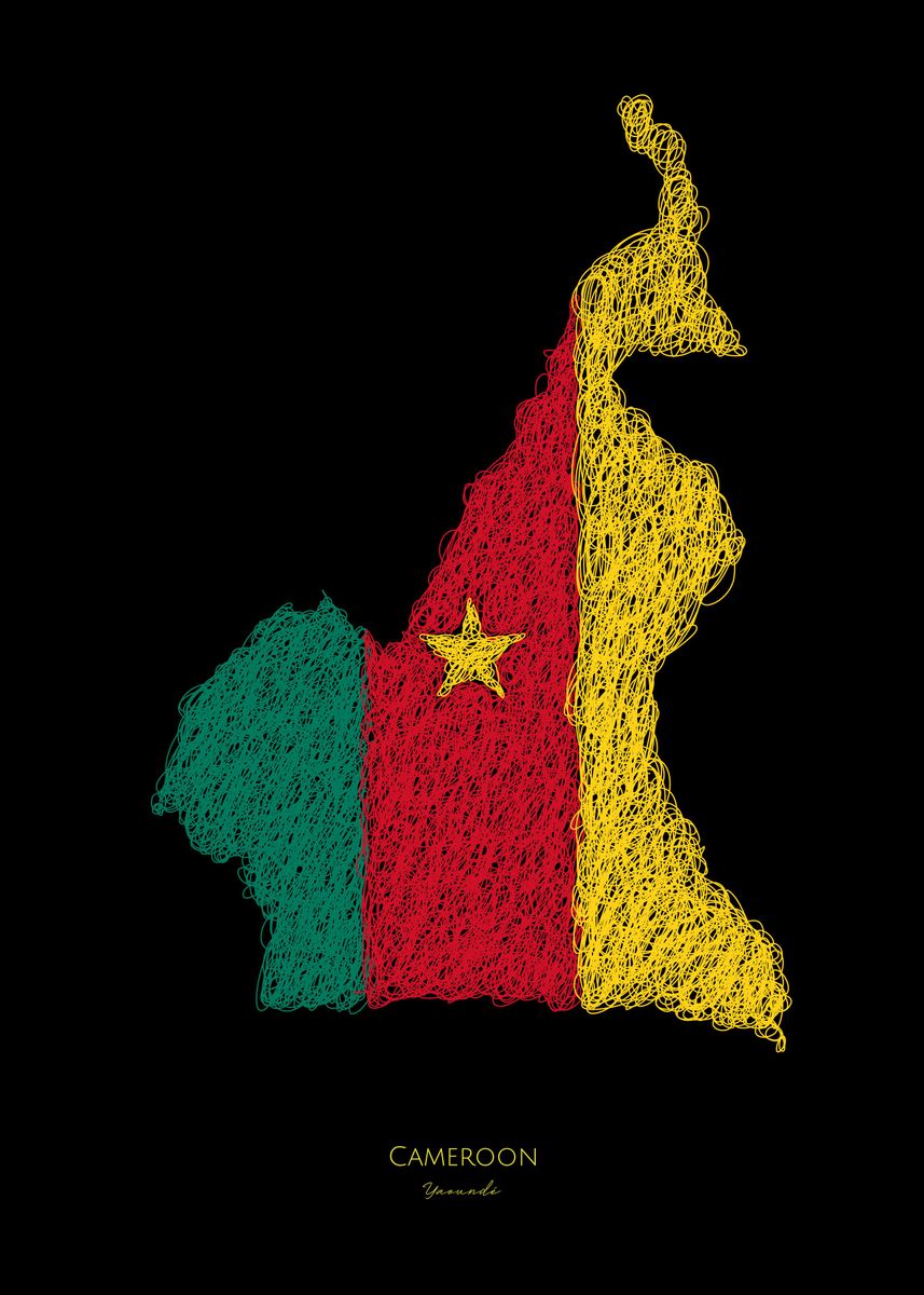 'Cameroon Yaounde World Cup' Poster, picture, metal print, paint by ...