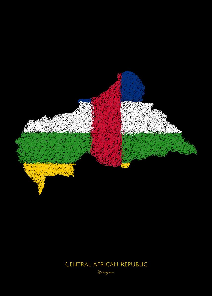 'Central African Republic' Poster, picture, metal print, paint by erwin ...