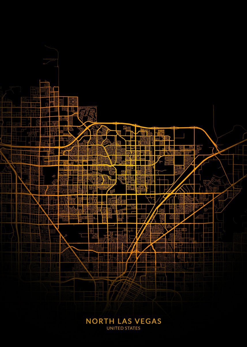 'North Las Vegas City Map' Poster by Trulaf Design | Displate