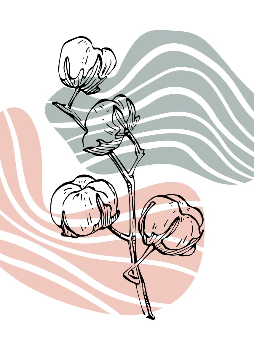 'Cotton Abstract Nordic' Poster by Samira Yanushkova | Displate