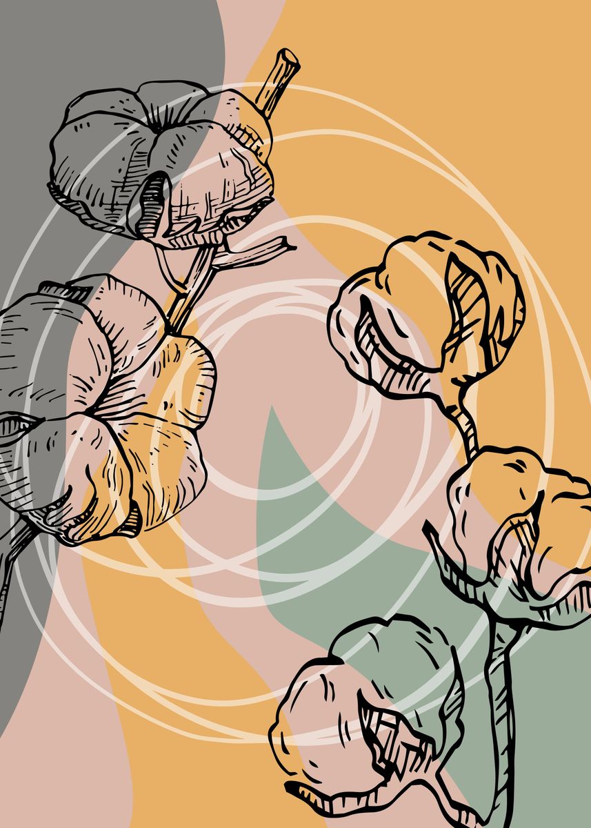 'Cotton Abstract Nordic' Poster, picture, metal print, paint by Samira ...