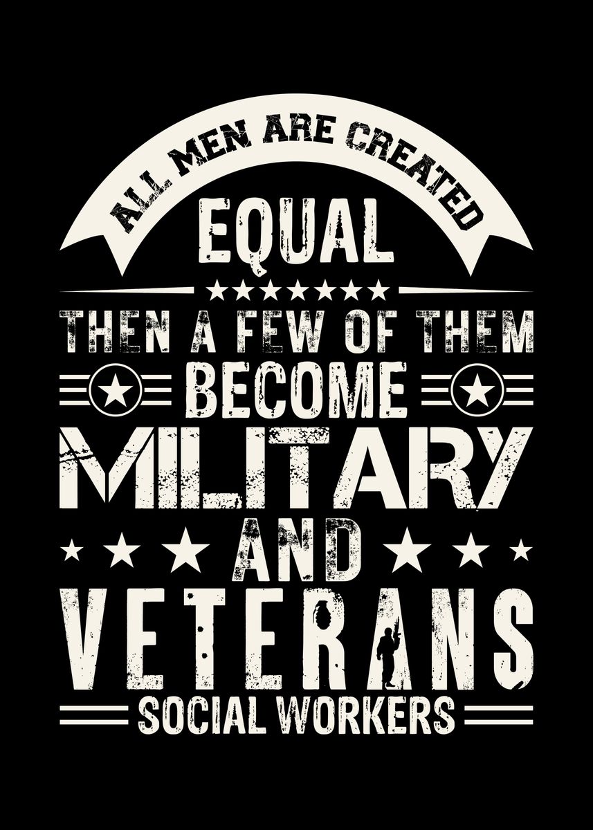 'Military Veterans Worker' Poster, picture, metal print, paint by Lukes ...