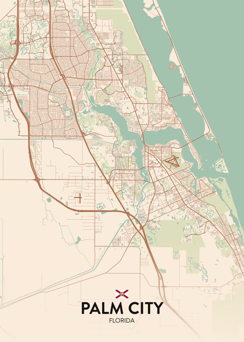 'Palm City FL' Poster, picture, metal print, paint by IMR Designs ...