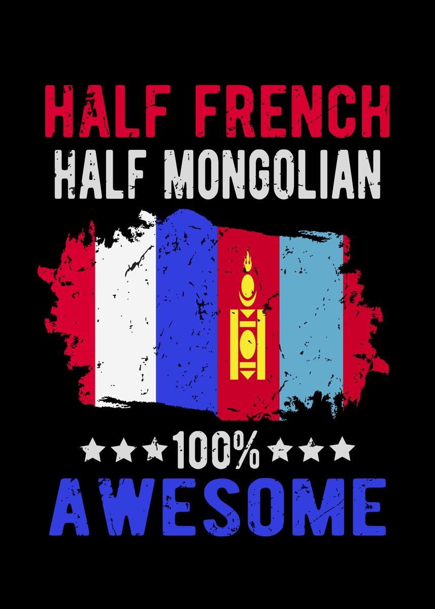 'Half French Half Mongolian' Poster, picture, metal print, paint by ...
