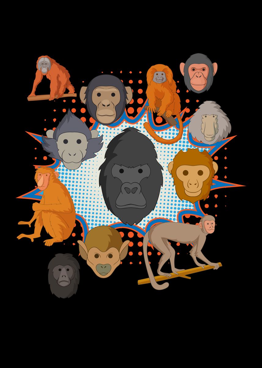 'Monkey Children Monkey' Poster, picture, metal print, paint by Mooon ...