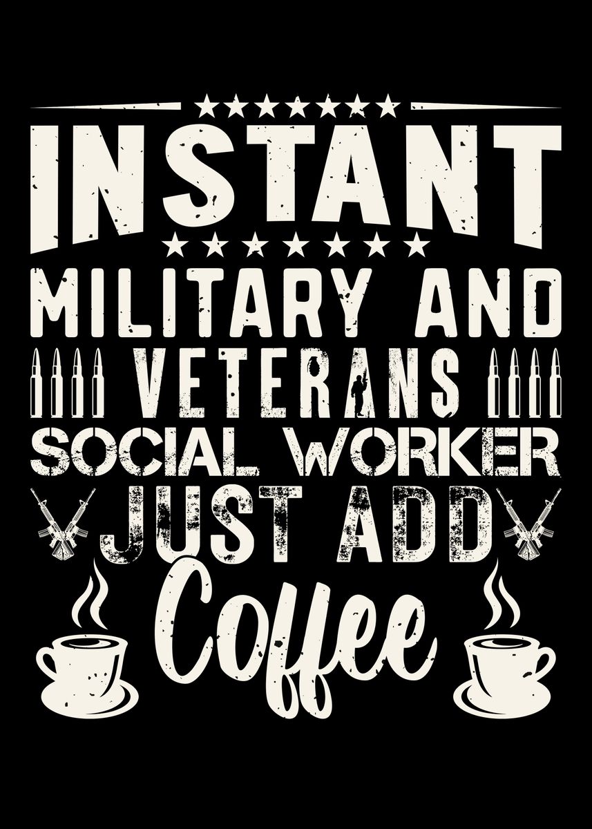 'Military Veterans Coffee' Poster by Lukes Pixel Studio | Displate