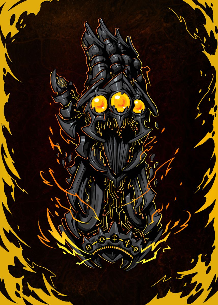 'Yellow Sentinel Gauntlet' Poster, picture, metal print, paint by ...