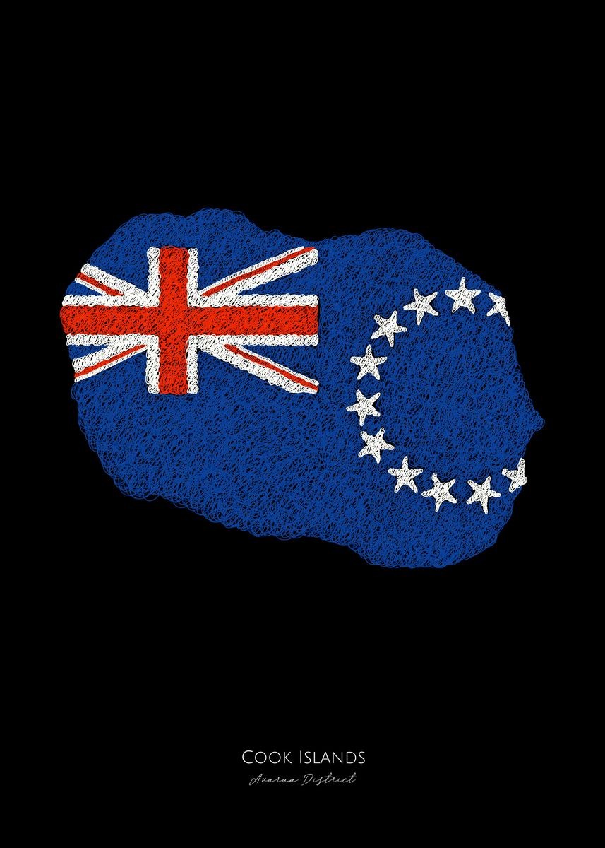 'COOK ISLANDS AVARUA DISTRI' Poster, picture, metal print, paint by ...