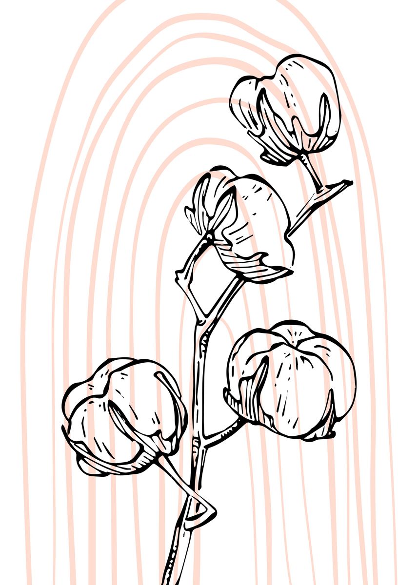 'Cotton Abstract Nordic' Poster, picture, metal print, paint by Samira ...