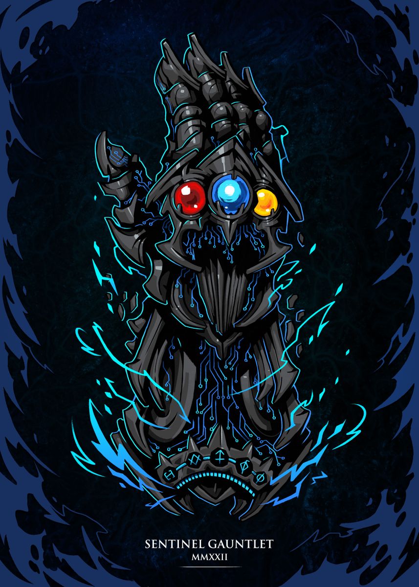 '3Color Sent Gauntlet Text' Poster, picture, metal print, paint by ...