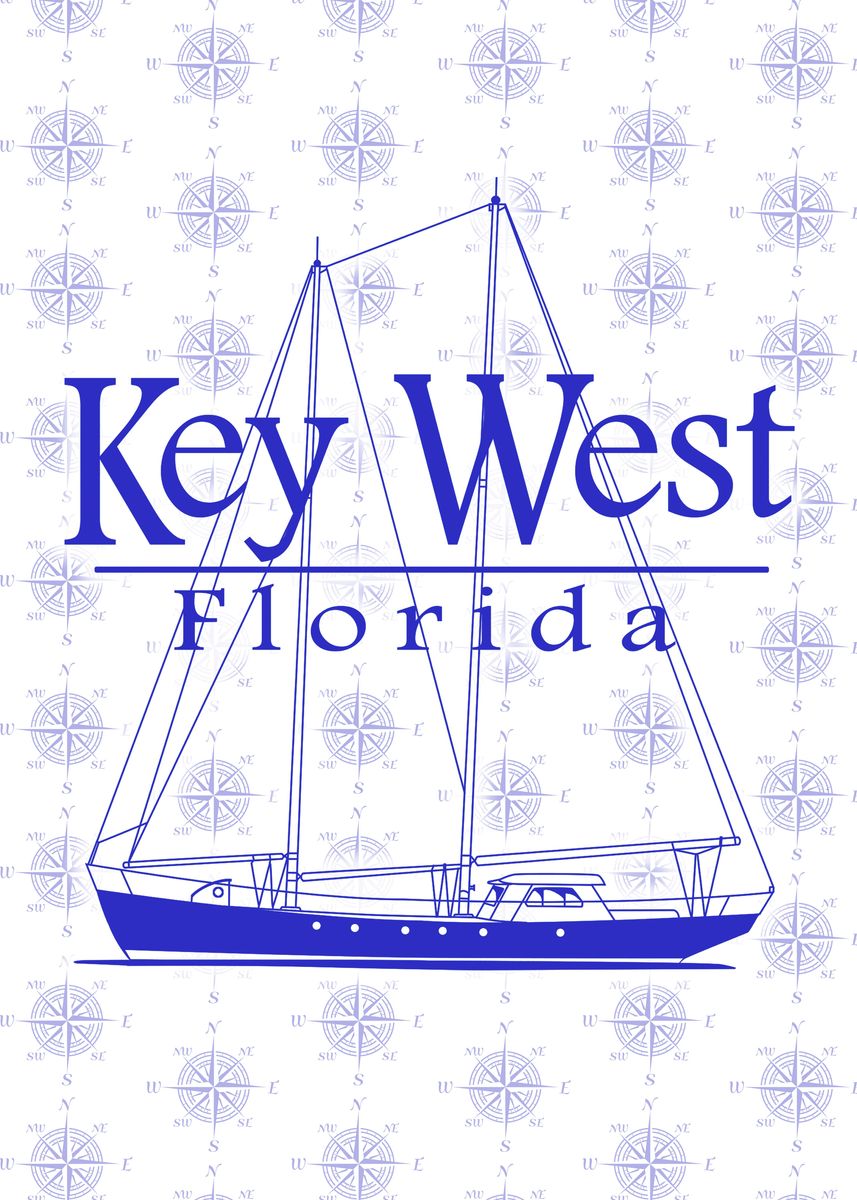 'Key West Florida Sailing' Poster by Chris MacDonald | Displate