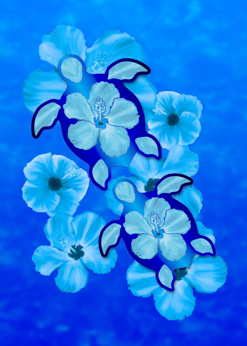 'Hawaiian Honu Sea Turtles' Poster, picture, metal print, paint by ...