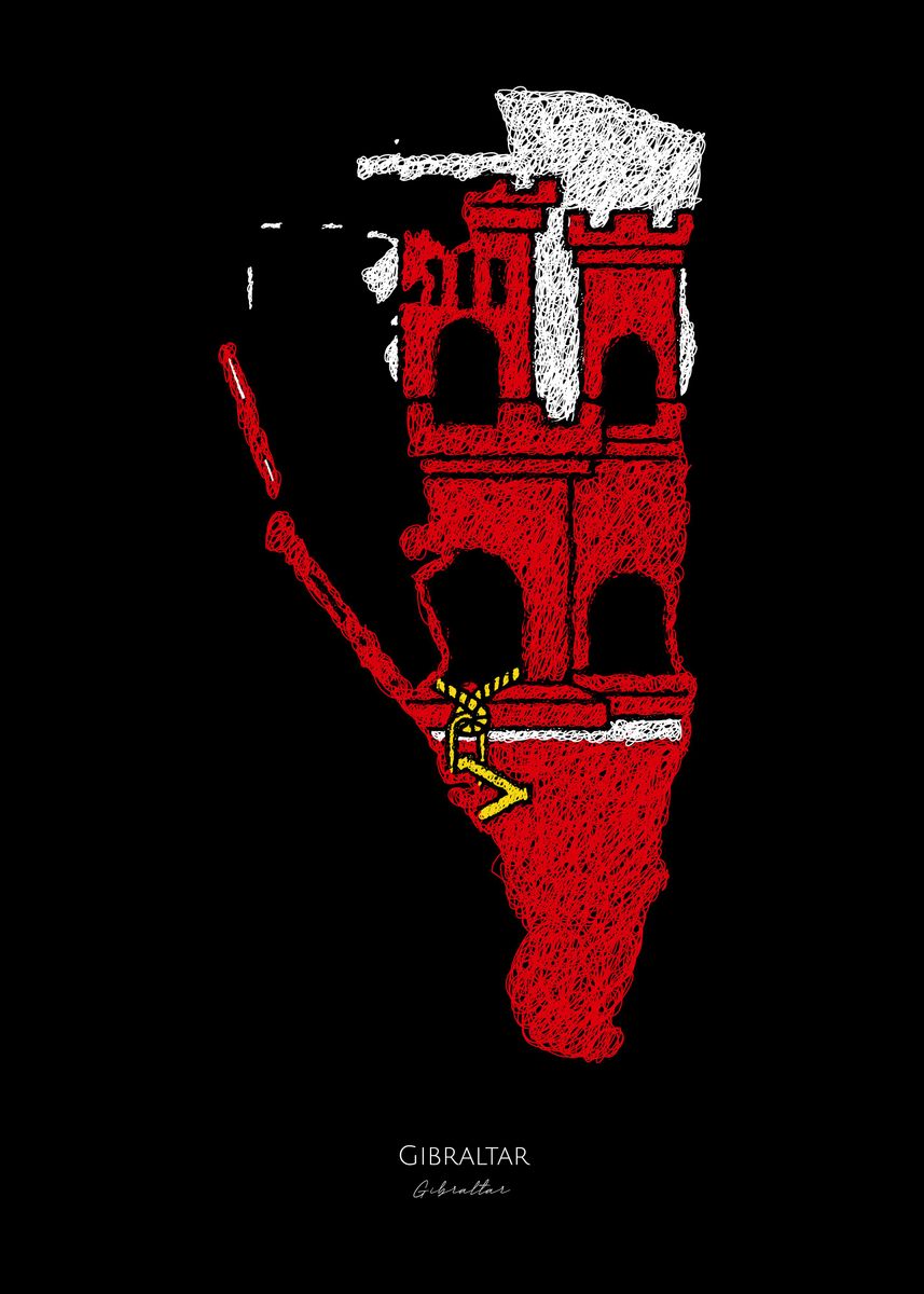 'GIBRALTAR WORLD CUP FLAG' Poster by erwin saputra art | Displate